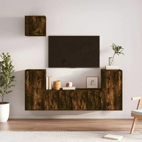 vidaXL 5dílný set TV skříněk kompozitní dřevo [3188585] Barva: bílá s vysokým leskem