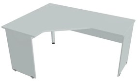 Stůl ergo pravý 160*120 cm - Hobis Gate GEV 60 P Dekor stolové desky: šedá, Dekor lamino podnože: šedá, Barva nohy: stříbrná