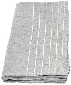 Lněný ručník Kaste, šedo-bílý, Rozměry  95x180 cm