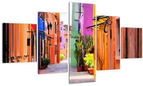 Obraz barevné italské uličky (125x70 cm)