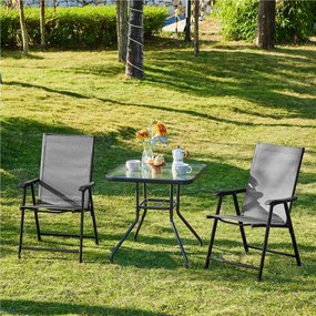 Sada 2 ks – Jídelní židle Yaheetech – šedá, 65 cm (šířka) × 55,5 cm (hloubka) × 93,5 cm (výška) (267339867816)