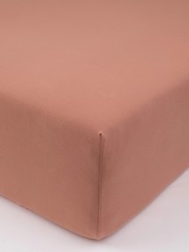 MK Lůžkoviny Jersey prostěradlo s elastanem Deluxe 140 × 200 cm – terakota