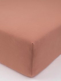 MK Lůžkoviny Jersey prostěradlo s elastanem Deluxe 220 × 200 cm – terakota