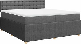 Box spring postel s matrací tmavě šedá 200x200 cm textil 3287578