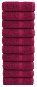 Prémiové mycí utěrky SOLUND 10 ks bordó 30x30 cm 600 g/m² 137205