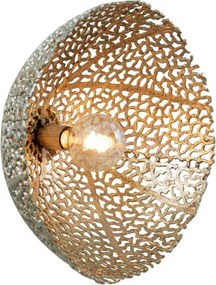 Zlatá děrovaná kovová nástěnná lampa Sinula - Ø 45*22cm / E27