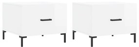 Konferenční stolky 2 ks lesklé bílé 50x50x40cm kompozitní dřevo - Default Title