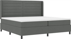 Postel s boxspringem s polštářem Tmavě šedá 200 x 200 cm textil 3341603