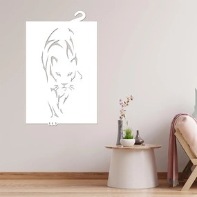 dřevo života Dřevěná dekorace na zeď Panter Zvolte rozměr (cm): 40x64, Zvolte barvu dekoru: Bílá