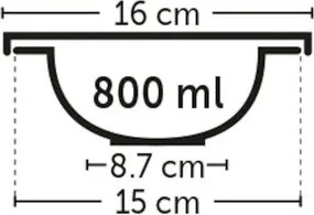 Flamingo Kena černá/stříbrná 800ml / Miska pro psy s víkem