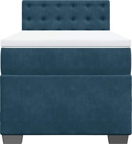 Box spring postel s matrací modrá 90 x 190 cm samet 3288490