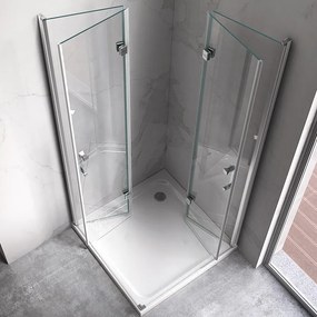 BPS-koupelny Obdélníkový sprchový kout HYD-OK12A 90x80 chrom/transparent + vanička HYD-OSV-ST03E bílá