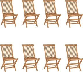 vidaXL Skládací zahradní židle 8 ks masivní teakové dřevo [3096592]