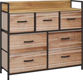 HOMCOM 7 zásuvkový textilní botník - Černý ocelový rám - 98 x 29 x 85 cm, Ložnice, Předsíň, Obývací pokoj, Černý a přírodní | Aosom
