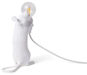 LED deko stolní lampa Mouse Lamp USB stojící bílá