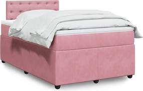 Box spring postel s matrací růžová 120x190 cm samet 3290003