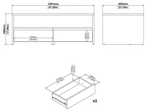 Tvilum Konferenční stolek Nerea 319 jackson hickory/bílý lesk