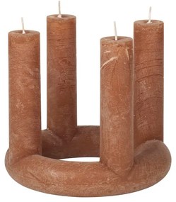 Kulatý adventní svícen 4 svíčky průměr 20 cm Broste LUCILLE - světle hnědý