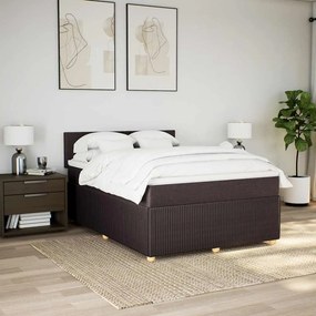Box spring postel s matrací tmavě hnědá 140x190 cm textil 3289747