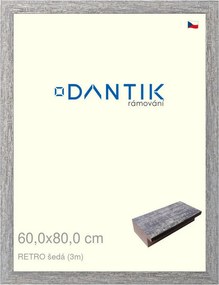 DANTIK rámeček 60x80 | RETRO šedá (Plexi Čiré)