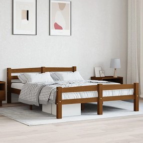 Rám postele bez matrace Honey Brown Masivní borovicové dřevo 322078