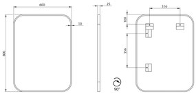Sapho Sapho, AROWANA zrcadlo v rámu 60x80cm, černá mat, AWB0600