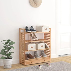 Botník Se Zásuvkou 70 X 27 X 81 Cm Masivní Ořechové Dřevo