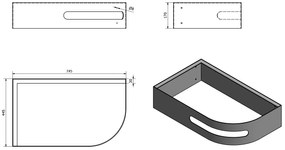Sapho Pulse konzole s držákem ručníků levá černá BM752-CL