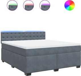 Box spring postel s matrací tmavě šedá 180x200 cm samet 3288691