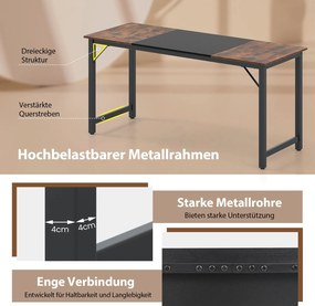 Costway Průmyslový konferenční stůl s kovovým rámem obdélníkový