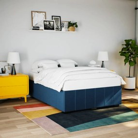 Rám postele bez matrace modrý 160 x 200 cm textil 3284852