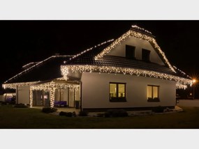 Venkovní LED vánoční závěs - teplá bílá, černý kabel, se záblesky, propojovatelný, různé délky na výběr Délka světelné části + délka přívodního kabel…