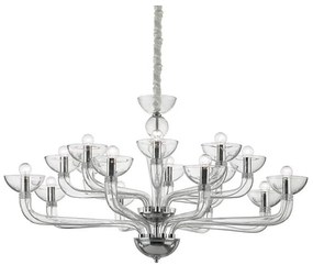 Ideal Lux - Lustr na řetězu CASANOVA 16xE14/40W/230V pr. 120 cm čirá ID044248