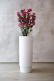 Květináč ESCADA, sklolaminát, výška 90 cm, bílý