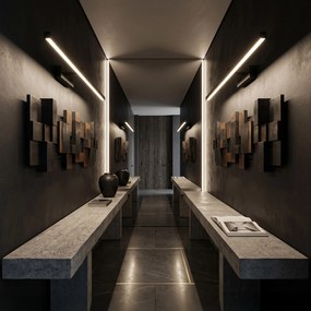 Toolight Rea, Koupelnové nástěnné LED svítidlo APP1868-1W 80 cm Black, OSW-66024