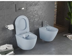 Mexen Lena, závěsná toaletní mísa 480x360x355 mm s pomalu padajícím sedátkem, šedo-modrá matná, 30224069