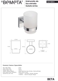 Bemeta Design BETA: Držák kartáčků, sklo -