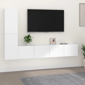 4dílný set TV skříněk bílý kompozitní dřevo 3114310