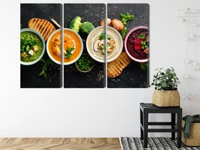 Vícedílný obraz Zeleninové Krémové Polévky Nedostatek Nedostatek Přírodní plátno 180x120