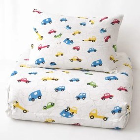Mušelínové povlečení Autíčko TiaHome - Detský set 130x90cm + 65x45cm