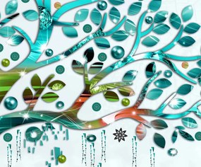 Malvis ® Obrazy tyrkysový strom Velikost: pětidílný obdélník - 100x45 cm