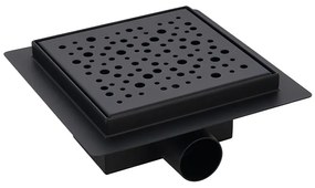BPS-koupelny Čtvercový sprchový odtokový žlab DL06-G5 HYD-3867 15x15 cm, černý