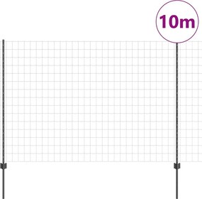 Euro plot s pilotem 10 x 1,5 m Ocel potažená PVC Šedá Síťovina 3336084