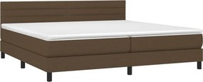 Box spring postel s matrací tmavě hnědá 200x200 cm textil 3140164