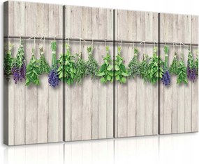 Obraz 120x80 Tráva levandule Provence rustikální dřevo přírodní svěžest