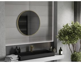 Mexen Loft, kulaté koupelnové zrcadlo 75 cm, barva rámu zlatá lesklá, 9850-075-075-000-50