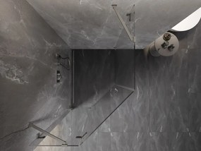 Mexen Lunar, pětiúhelníkový sprchový kout s levým sklonem 80 x 100 cm, 8mm čiré sklo, ocelový profil, 831-080L-100P-97-00-L