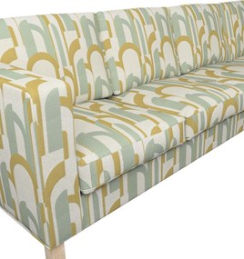 Potah na pohovku Karlanda levá rohová barva zelená látka pletený vzor, vzorované