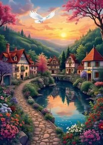 ALIPSON Puzzle Vesnice u vody / 500 dílků / od 12 let