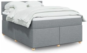 Box spring postel s matrací světle šedá 160 x 200 cm textil 3289031